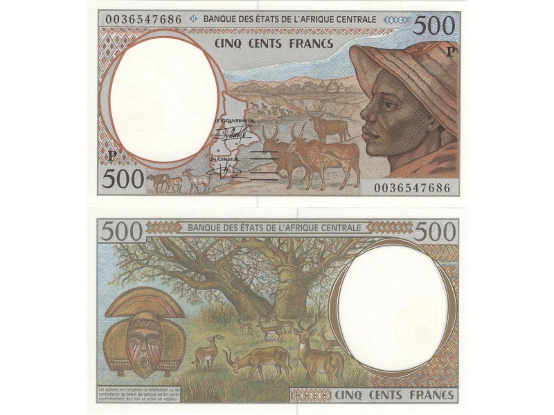 CHAD Čad (C.A.S.) 500 Francs 2000 UNC, P-601 (P)