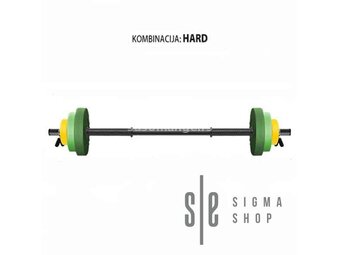 Kombinacija HARD-20kg tegova + šipka sa oprugama