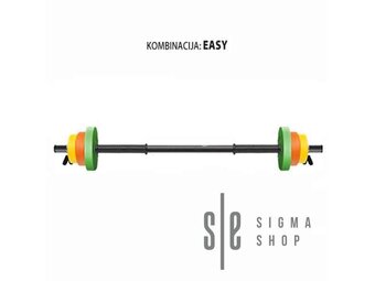 Kombinacija EASY-14kg tegova + šipka sa krupnim navojem