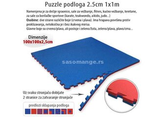 Puzzle podloge 2,5cm 1x1m (Olimpijski kvalitet)