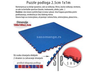 Puzzle podloge 2,5cm 1x1m (Redukovani kvalitet-2cm)