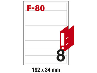 Etikete ILK za registratore 192x34mm pk100L Fornax F-80