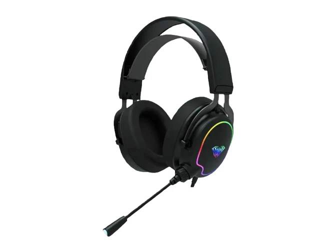 AULA F606 RGB gejmerske slušalice sa mikrofonom crne