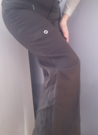 Ženske tamno-zelene pantalone NEXT
