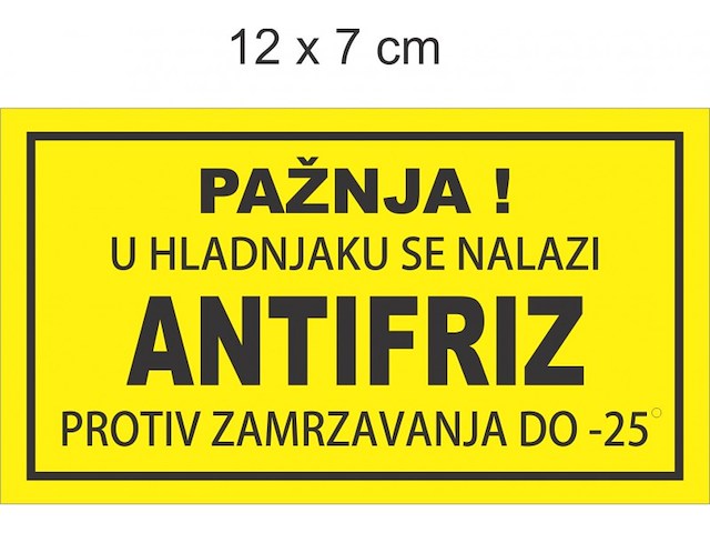 ANTIFRIZ - nalepnica za IMT traktor