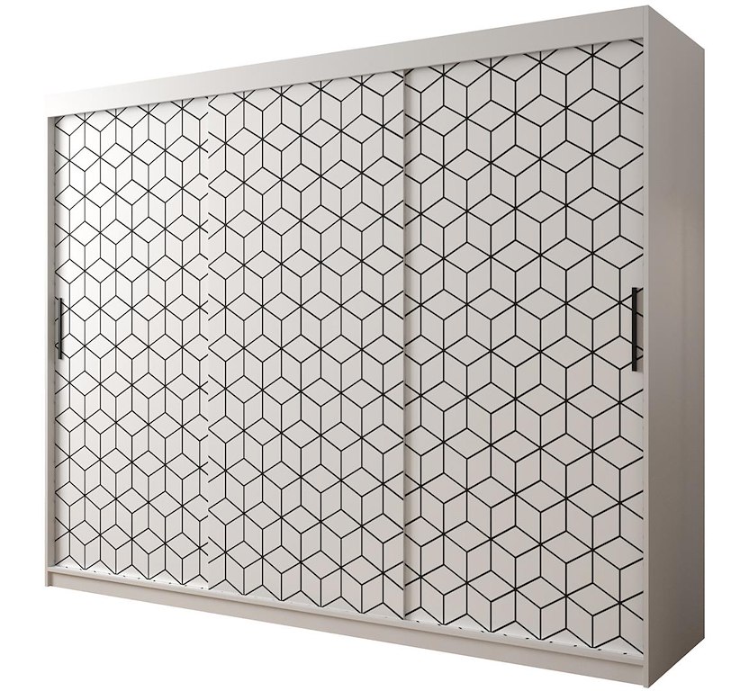 Hexagon ormar 3 vrata 250x62x200 cm beli