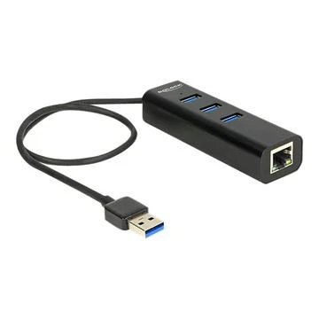 DELOCK USB 3.0 HUB 3 PORT 1 PORT LAN MB/S HUB 3 PORTE USB