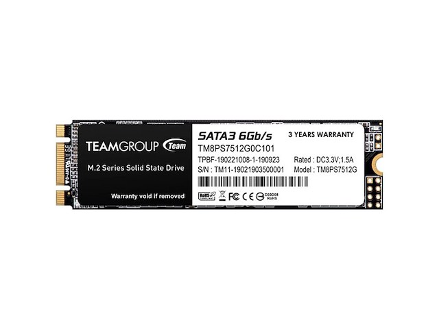 TeamGroup M.2 2280 512GB MS30 NGFF SSD SATA3 530/430MB/s TM8PS7512G0C101