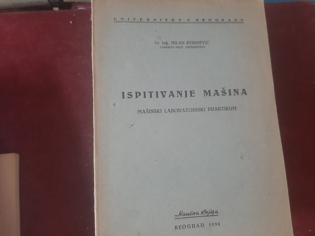 611 Ispitivanje mašina - Milan Đorđević