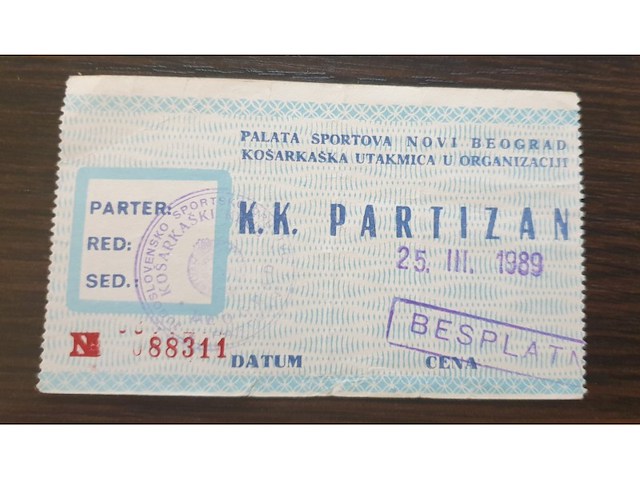 KK Partizan-KK IMT 25.3.1989