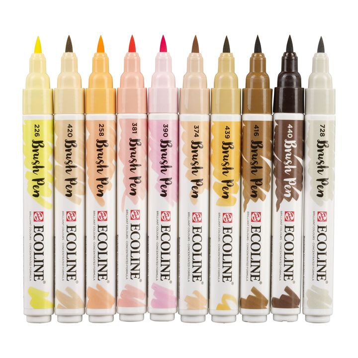 Akvarel olovke Ecoline Brush Pen Skin | Set od 10 komada