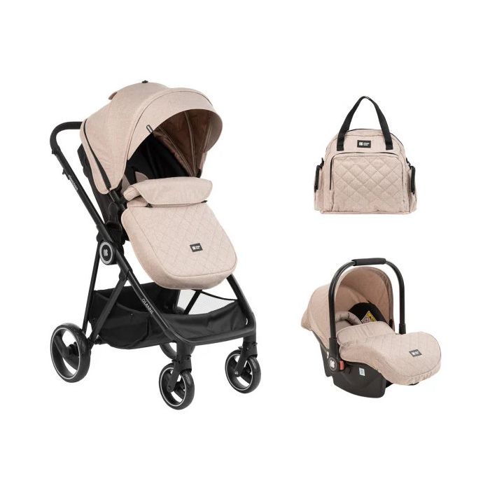 KikkaBoo kolica Gianni 3in1 set sa autosedištem i tvrdom korpom beige ( KKB10204 )