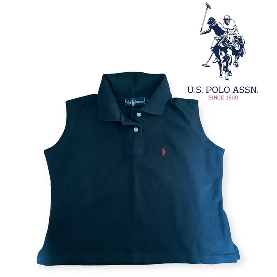 Polo krop top majica teget boje