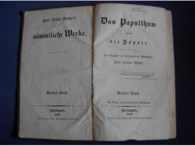 DAS PAPSTTHUM UND DIE PAPSTE I - II - Carl Julius Weber