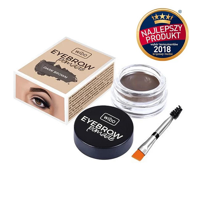 POMADA ZA OBRVE + ČETKICA ZA OBLIKOVANJE OBRVA WIBO EYEBROW POMADE TAMNO BRAON