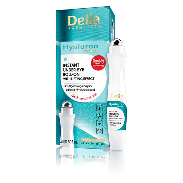 HYALURON FUSION ROLL-ON SA HIJALURONSKOM KISELINOM I KOFEINOM ZA PODRUČJE OKO OČIJU SA LIFTING EFEKTOM 15 ML - DELIA