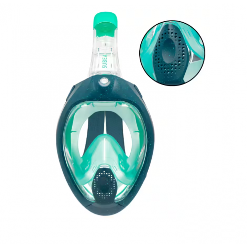 Maska za površinsko ronjenje sa akustičnim ventilom zelena