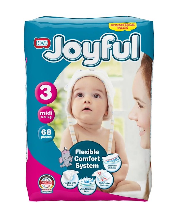 JOYFUL Pelene Adventage pack Midi 4-9kg 68/1