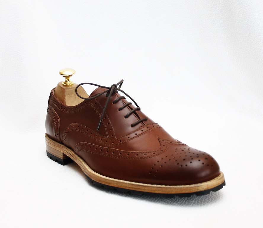 Plitke Oxford cipele K901/KP tamno braon voskirane