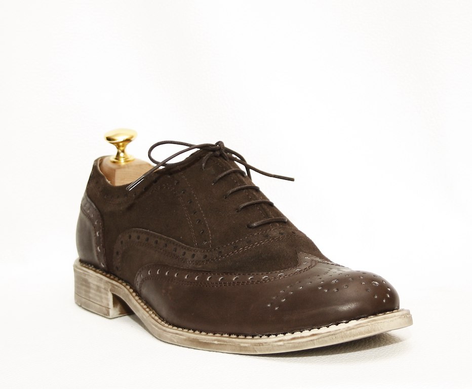 Plitke Oxford cipele K901/G čokolada braon kombinacija