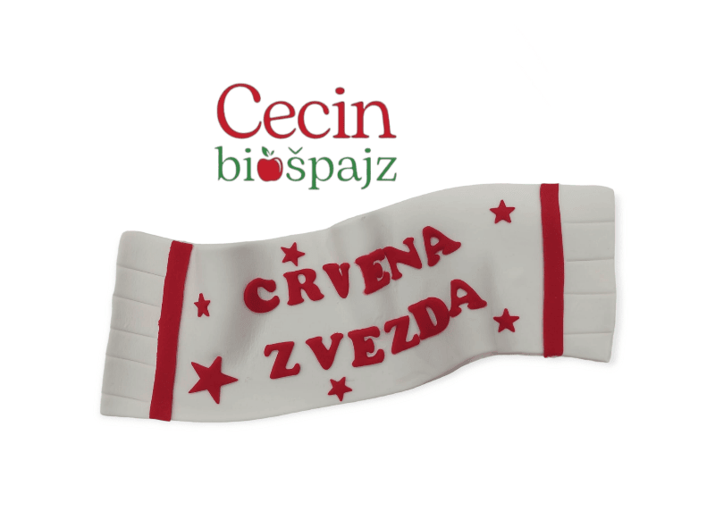 Figurice za tortu šal crveno beli Velika figura