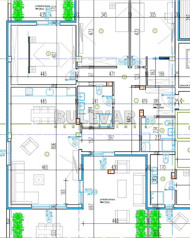 Prelep i jedinstven penthouse u izgradnji kod Čaira, 125m2+60m2 terase