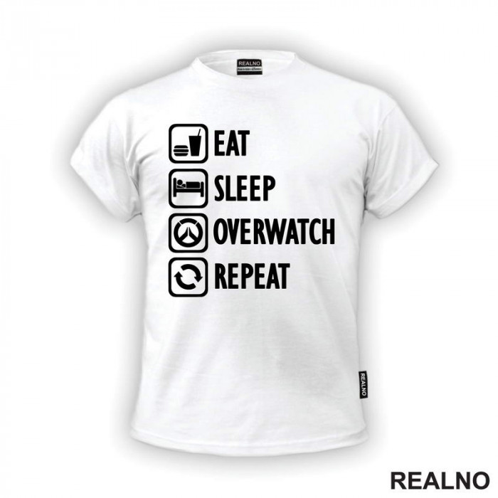 EAT, SLEEP, OVERWATCH, REPEAT - SYMBOLS - MAJICA