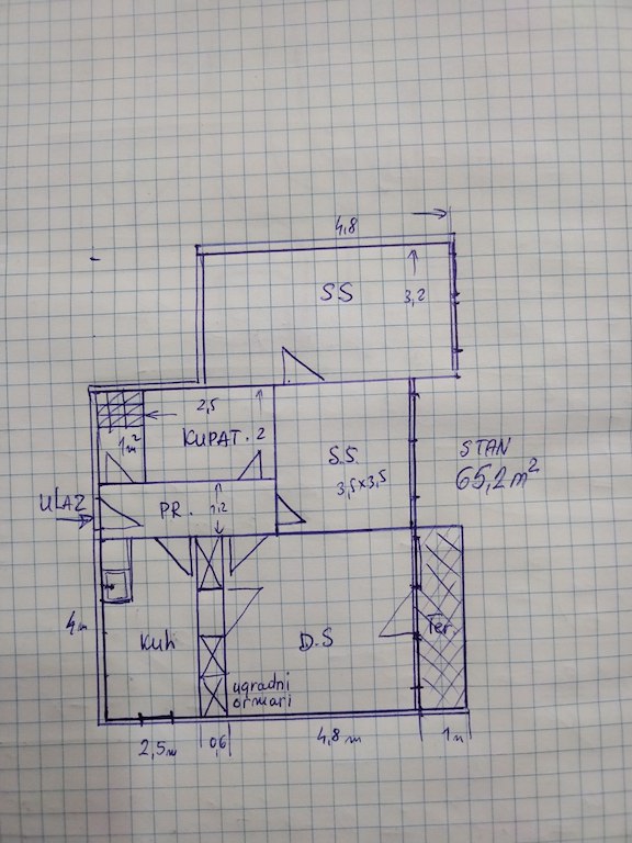 Prodajem stan Cacak Nemanjina 65m2