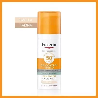 Eucerin Sun Oil Control Tonirani Gel-krem za zaštitu masne kože od sunca SPF 50+ Svetli