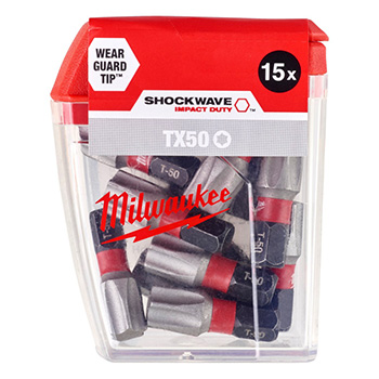 Milwaukee udarni bitsevi T50 x 25mm 1/4" 15 kom 4932430892