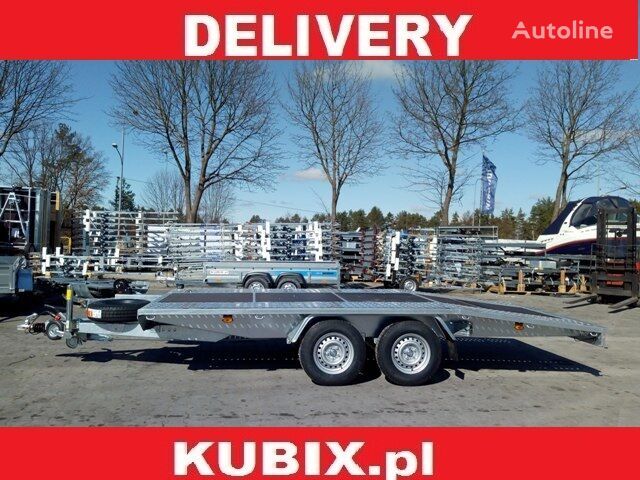 Nova Kubix laweta twin-axle car hauler, dovetail, 450×200, plywood ins prikolica autotransportera