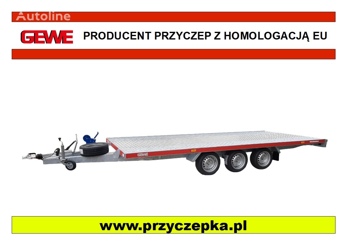 Nova Gewe Laweta 3 osiowa 5x2,1 m - B3500 A/1 prikolica autotransportera