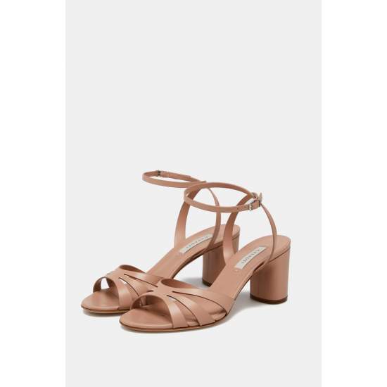 Casadei BEIGE LEATHER HEELED SHOES