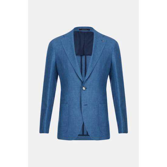 Vakko BLUE WOOL - LINEN JACKET