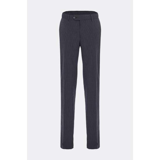 Vakko NAVY BLUE WOOL PANTS