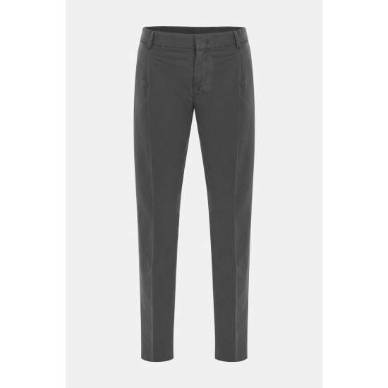 Vakko SINGLE PLEATED SMOKED COTTON TROUSERS