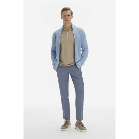 Vakko BLUE LINEN TROUSERS