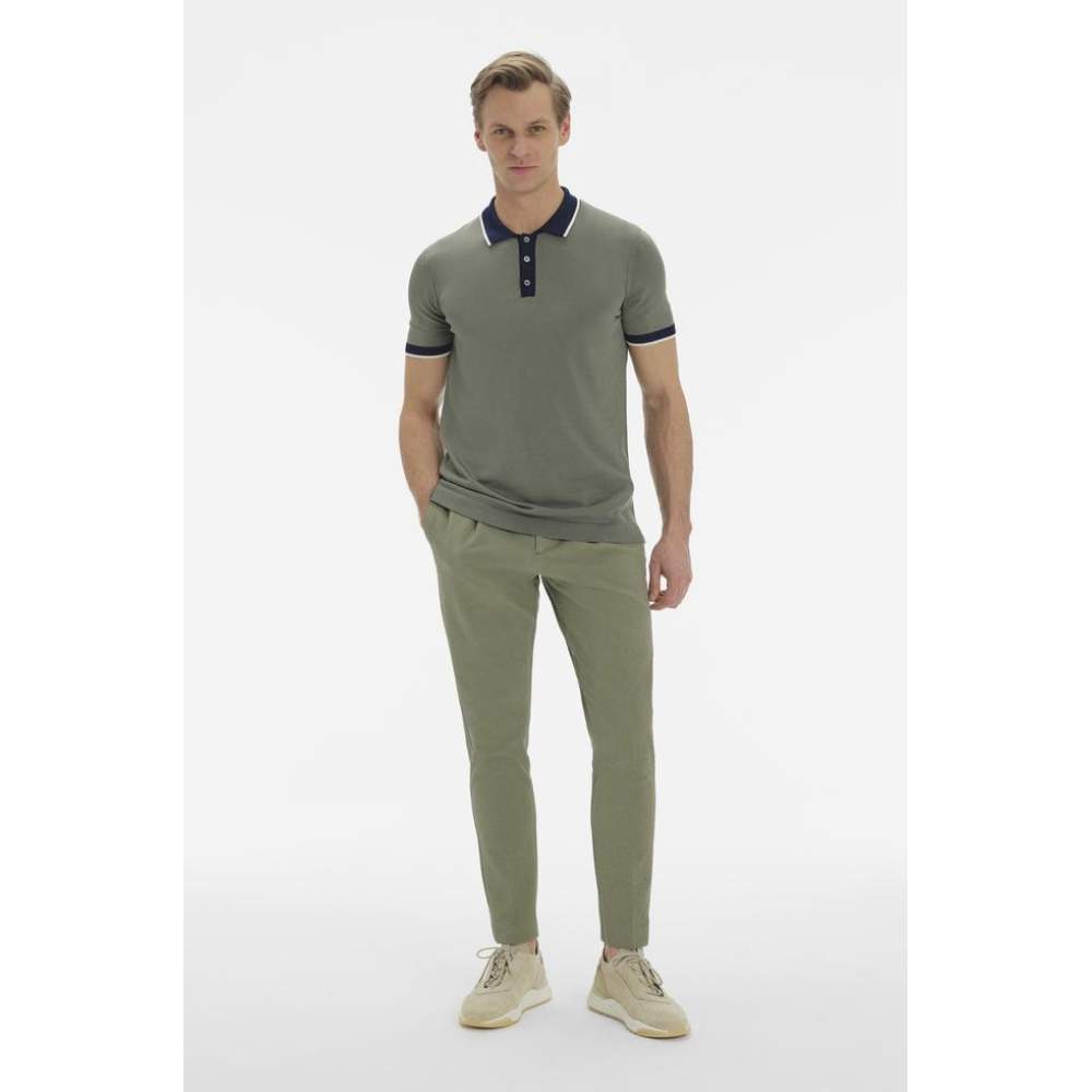 Vakko COTTON GREEN SEERSUCKER PANTS