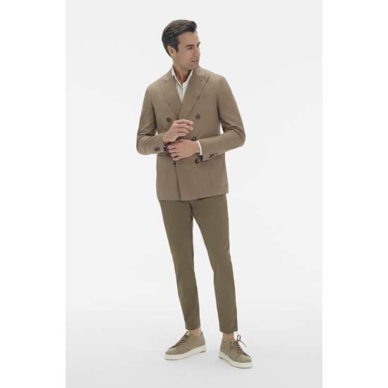 Vakko TROUSERS WITH ZIPPER KHAKI PANTS