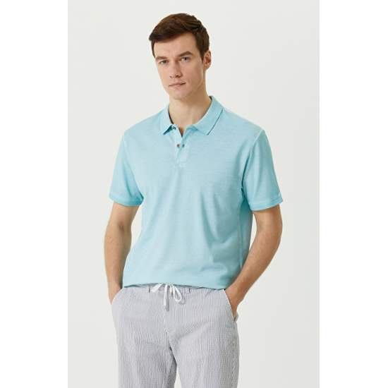 Blue Polo Neck T-shirt