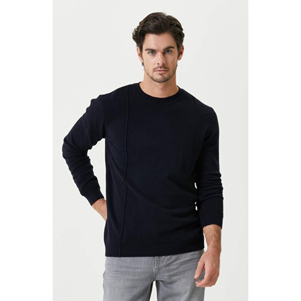 Navy Blue Wool Sweater