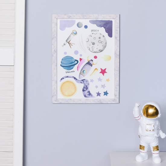 Karaca Home Funny Planets Framed Poster Painting