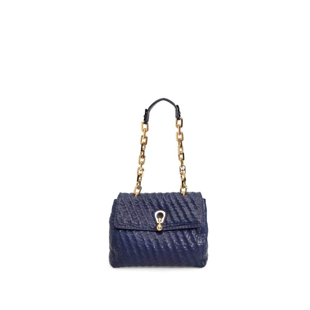 Ermanno Scervino NAVY BLUE LEATHER BAG