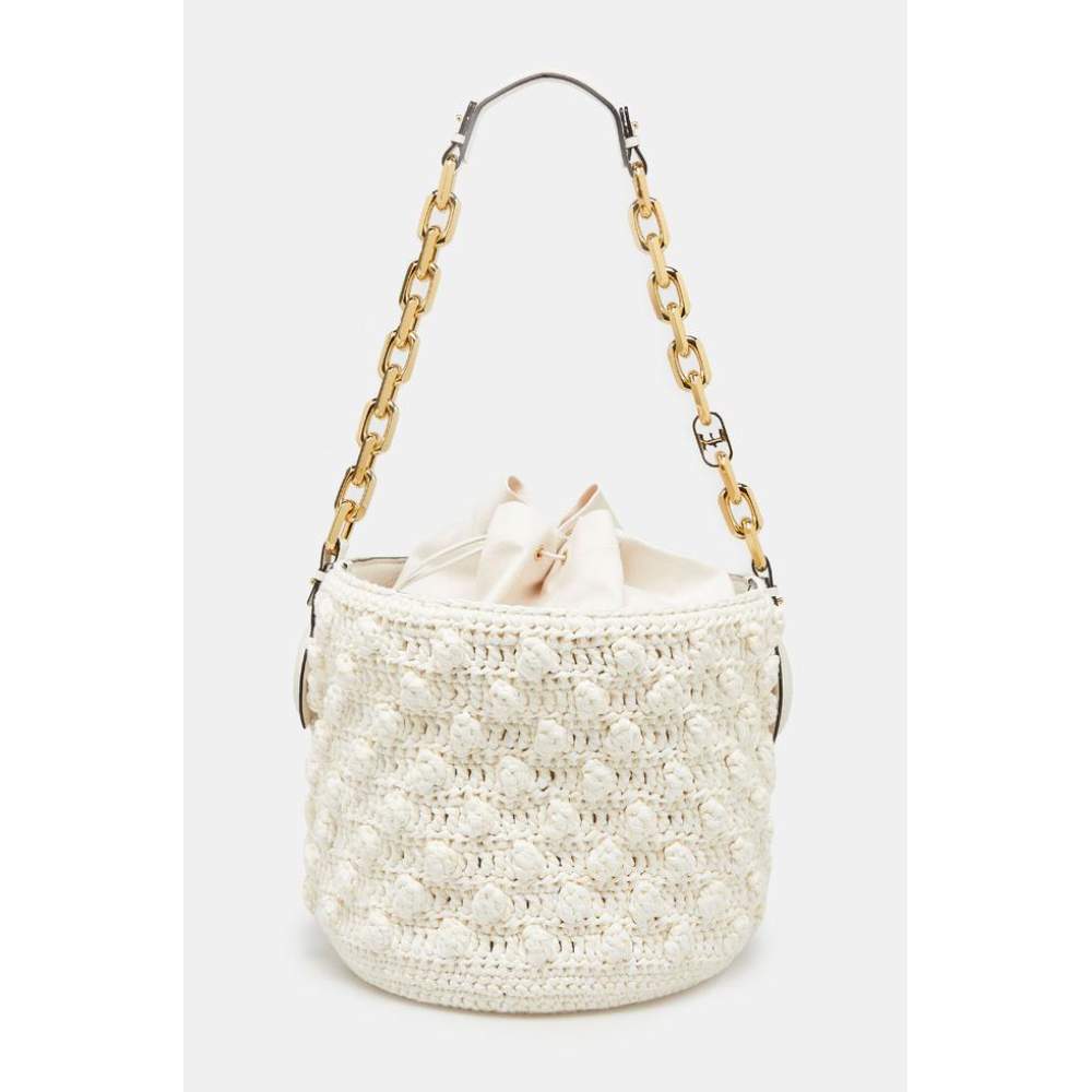 Ermanno Scervino WHITE KNITTED BAG
