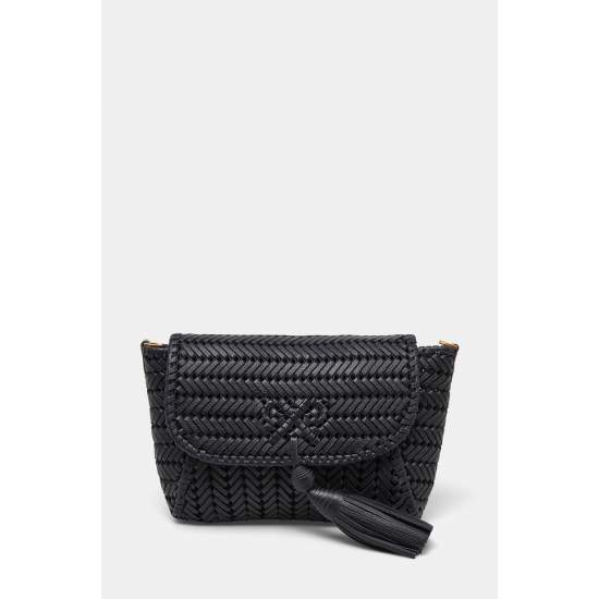Anya Hindmarch NAVY BLUE KNITTED LEATHER BAG