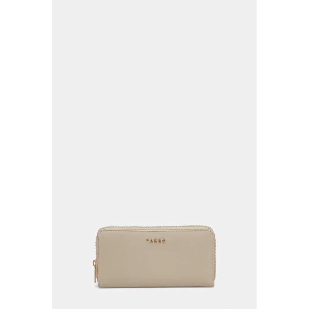 Vakko BEIGE LEATHER WALLET