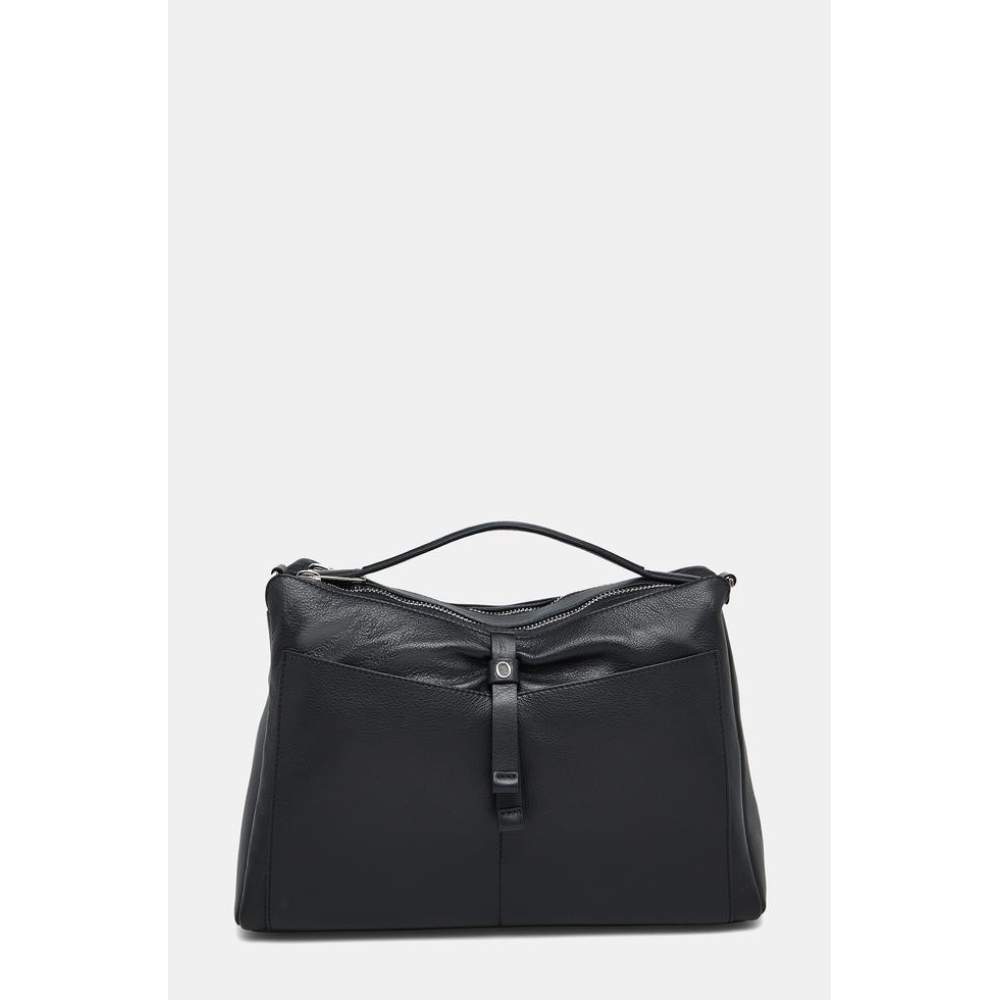 Orciani BLACK LOGO LEATHER BAG