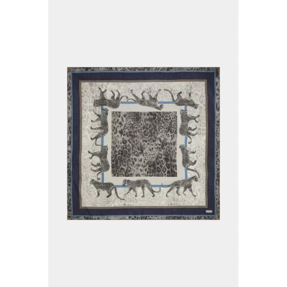 Vakko LEOPARD PATTERNED VOUL SCARF