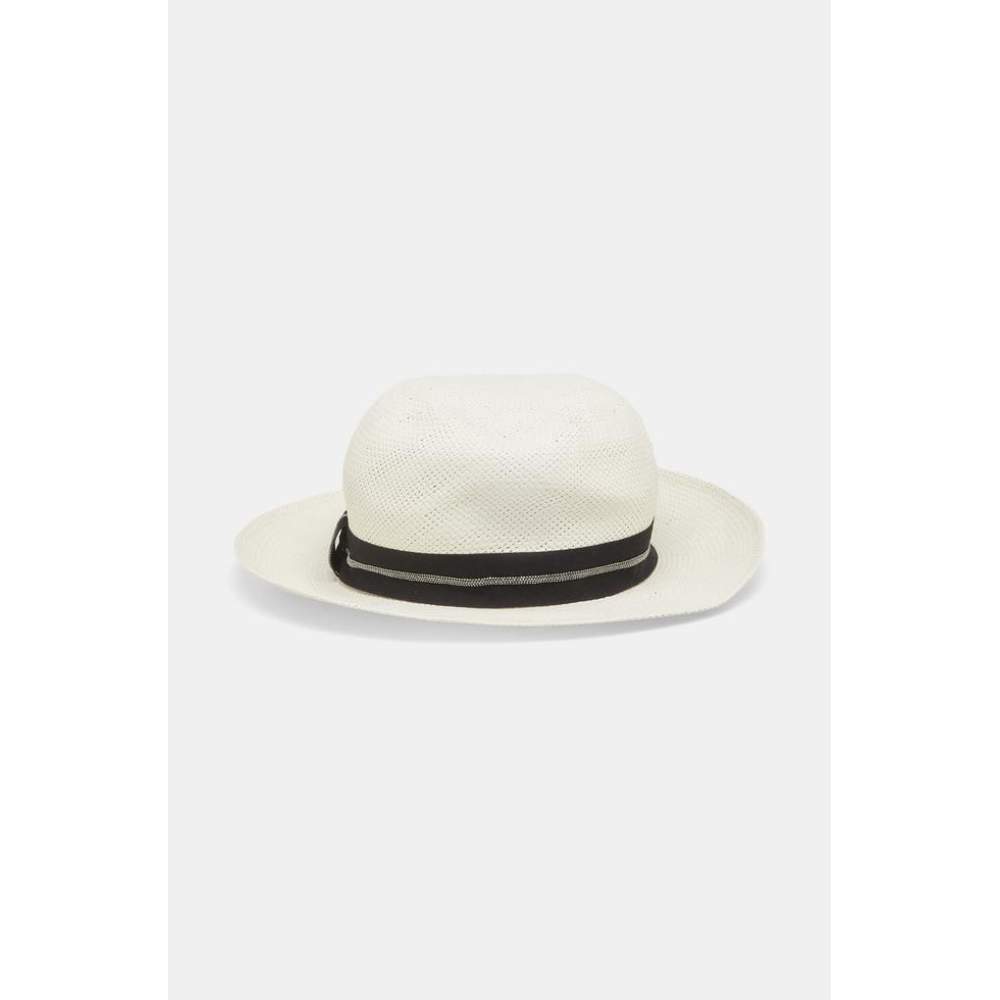 Fabiana Filippi WHITE GROGRAIN HAT