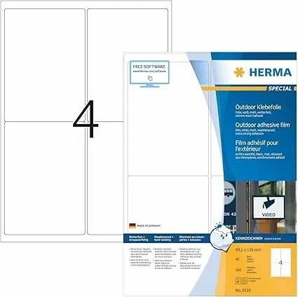 Outdoor etikete 99,1×139 A4 1/40 bela